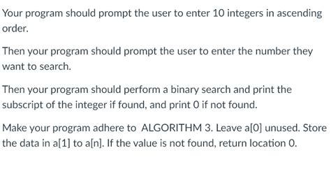 solved your program should prompt the user to enter 10