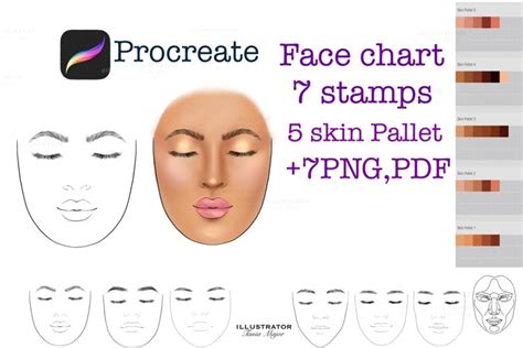 Procreate Face Charts Stamps Type Of Faces