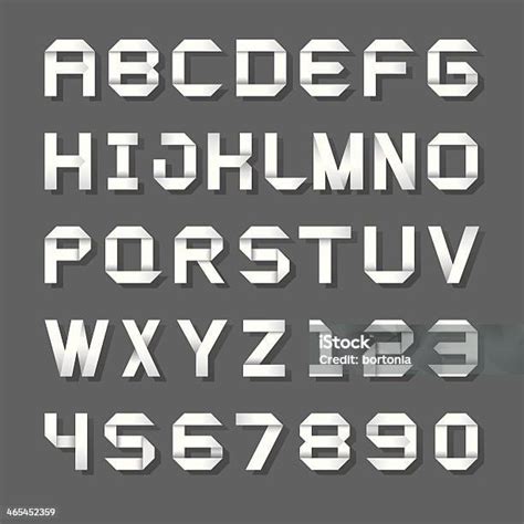 종이접기 접힌 종이 알파벳 디자인식 종이접기에 대한 스톡 벡터 아트 및 기타 이미지 종이접기 컴퓨터 글자 알파벳 Istock