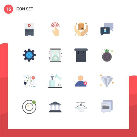 User Interface Pack Of 16 Basic Flat Colors Of Internet User Hands Man Chatting Editable Pack Of