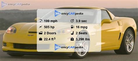 Chevrolet Corvette Z06 C6 Specs 2006 2008 Performance Dimensions