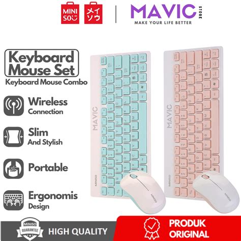 Jual Miniso Keyboard Mouse Combo Set Multimedia Wireless Usb Keyboard And Mouse Bundle Garansi