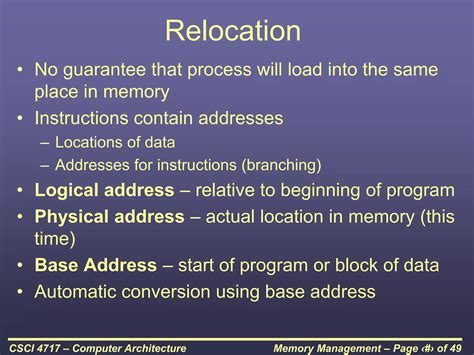Memory Management Architecture Ppt