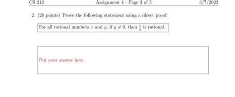 solved 1 10 points prove the following statement without