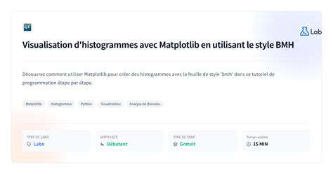 Visualisation Dhistogrammes Avec Matplotlib En Utilisant Le Style Bmh Labex