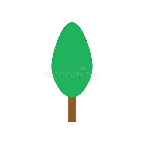 Tree Green Icon Flat Tree In Flat Style Vector Illustration Stock Illustration Illustration