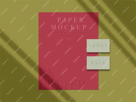 브랜딩 기업 정체성 그림자 오버레이가있는 그래픽 디자이너 프레젠테이션을위한 현대 문구 목업 디자인 프리미엄 Psd 파일