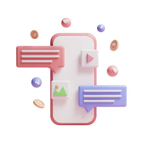 3d Text Bubble Notification On Phone Screen Or 3d Speech Bubble Text With Smartphone 10915995 Png