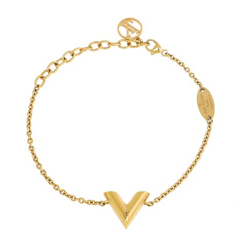 Louis Vuitton Gold Finish Essential V Bracelet The Closet