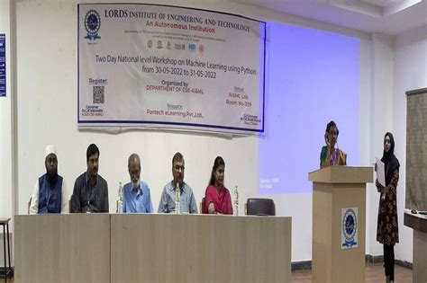 Two Day National Workshop On Ml Using Python Lords Institute Of Engineering And Technology
