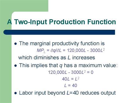 Chapter 5 Production Functions Agricultural Economics Production Function