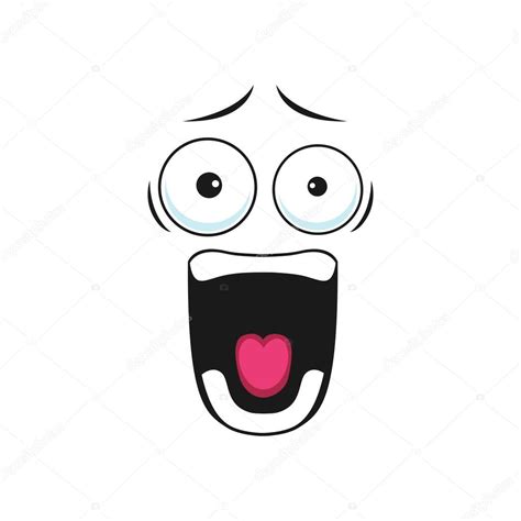 Cara Emoji Gritando Fuerte Emoticono Conmocionado De Mal Humor