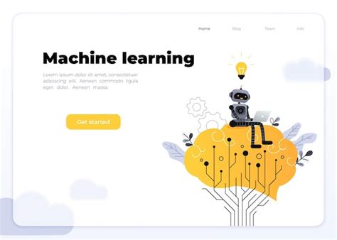 인공 지능 방문 페이지 템플릿 무료 벡터