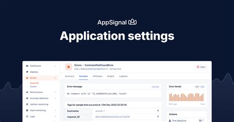 Application Settings Appsignal Documentation