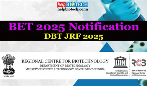 DBT JRF 2025 Notification BET 2025