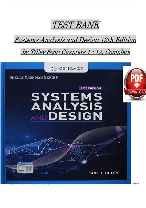 Test Bank Systems Analysis And Design 12th Edition By Tilley Scott Chapters 1 12 Complete