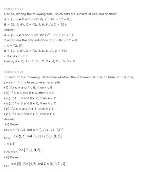 Maths Class 11 Chapter 1 Question Answer