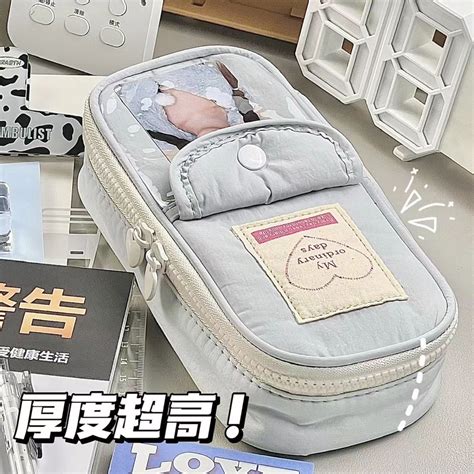 ใหม่สไตล์ย้อนยุคญี่ปุ่น กระเป๋าดินสอซิปคู่ Multi Layer Multi Functionalเครื่องเขียนเก็บกล่อง