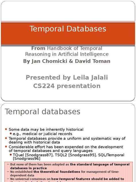 Temporal Databases Pdf First Order Logic Sql