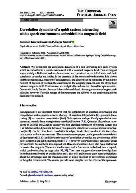 pdf correlation dynamics of a qubit system interacting with a qutrit