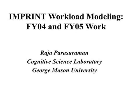 Ppt Imprint Workload Modeling Fy04 And Fy05 Work Powerpoint