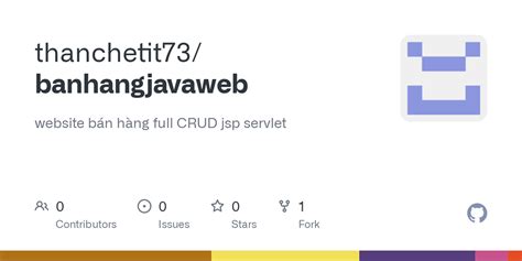 Github Thanchetit Banhangjavaweb Website B N H Ng Full Crud Jsp Servlet