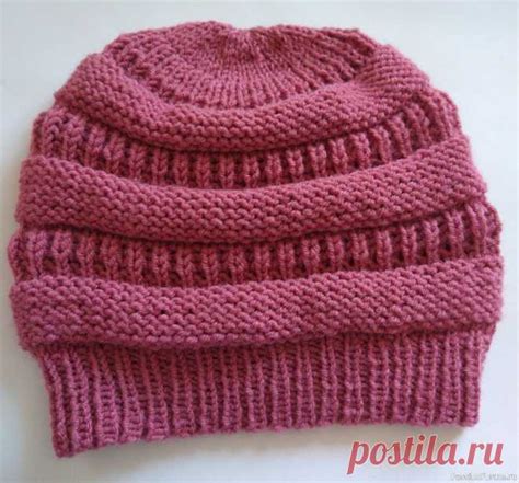 Женская шапка Описание Вязание спицами аксессуаров Шапки ДАМСКИЕ Кубанки Постила