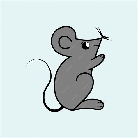 귀여운 마우스 만화 벡터 일러스트 레이 션 프리미엄 벡터