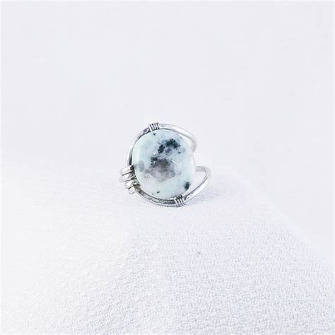Ring Sesame Jasper Jewelry Beaded Jewelry Silver Rings