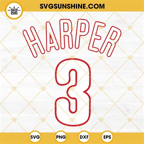 Bryce Harper 3 Svg Philadelphia Phillies Baseball Svg Png Dxf Eps