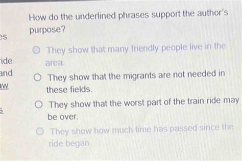 solved how do the underlined phrases support the author s purpose es