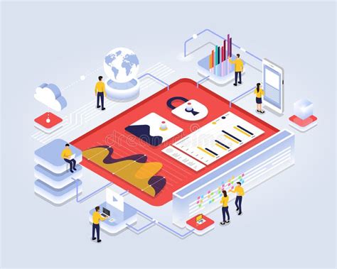 Isometric Analyzing Statistics Stock Vector Illustration Of