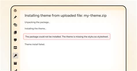 Fix The Package Could Not Be Installed The Theme Is Missing The Stylecss Stylesheet Error
