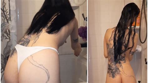 Goth Goddess Shower Time Clit Play With Showerhead Pandoras Fetish