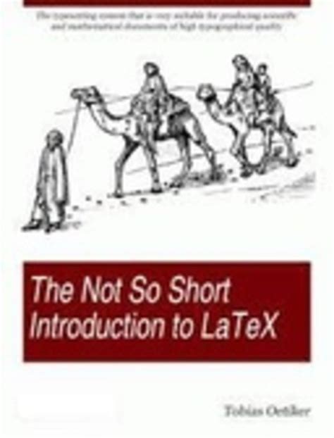 the not so short introduction to latex 2ε by tobias oetiker bookfusion