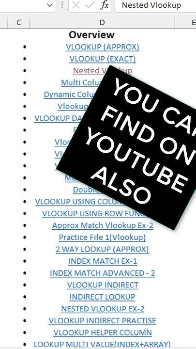 Vlookup Tutorial Videos Practice Sheetsexceltricks Exceltips Youtube