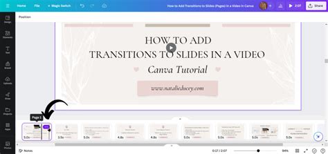 How to Add Transitions to Slides (Pages) in a Video in Canva. – Natalie Ducey