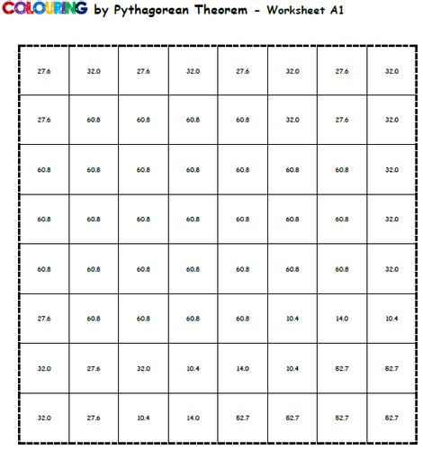 Colouring By Pythagorean Theorem Applications 16 And 25 Worksheet