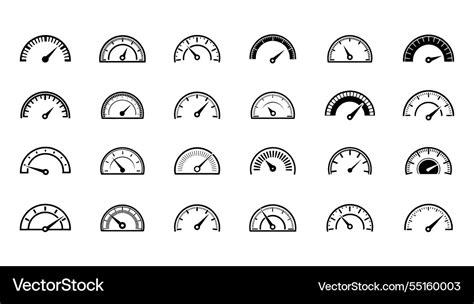Speedometer Tachometer Icons Speed Indicator Vector Image