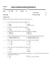 MHF Test C Pdf MHF U Chapter Trigonometric Identities And Equations C Name Date K U