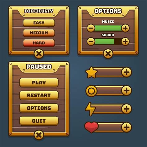 Game Ui Menu Vector Art Icons And Graphics For Free Download