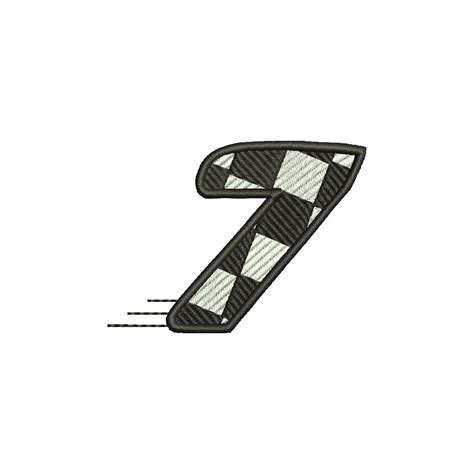 Checkered Flag Numbers 7 Number Digitized Embroidery Design E4hats