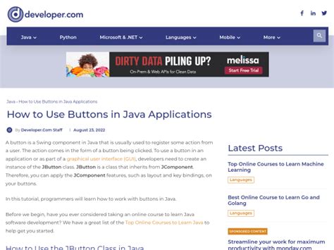 How To Use Buttons In Java Applications Developer Com User Interface Software Development