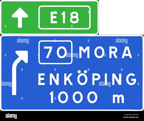 Advance Direction Sign Exit Ahead From Motorway Or Expressway Signs Giving Information Special