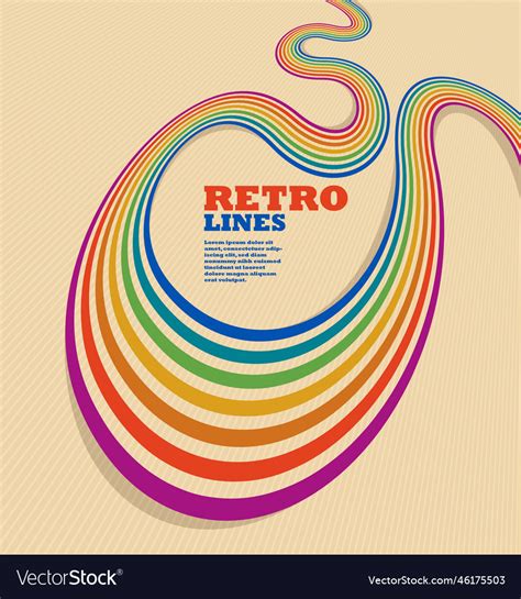 Retro Style Abstract Background With Curve Lines Vector Image
