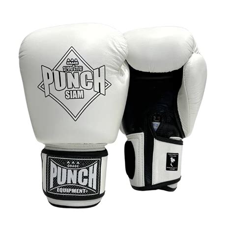 Punch Boxing Gloves Siam™ Leather 16oz White