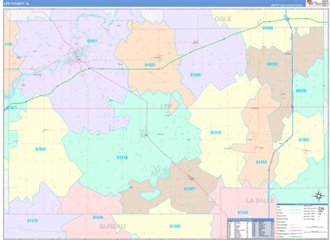 Lee County Il Wall Map Color Cast Style By Marketmaps Mapsales
