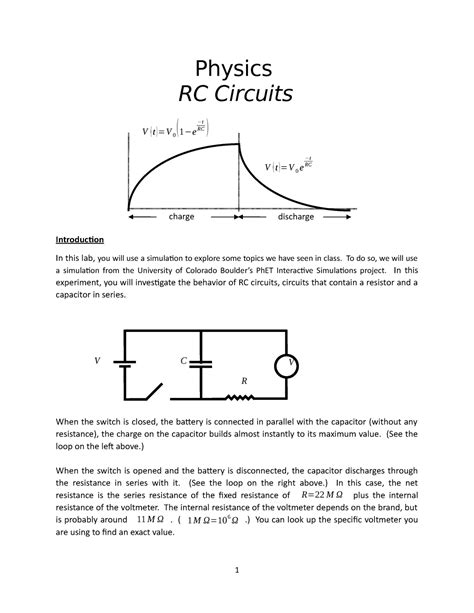 Lab RC Circuits Lab Phys ISU StuDocu
