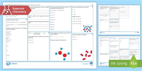 AQA GCSE Chemistry Separate Science Unit 3 Quantitative Chemistry Higher