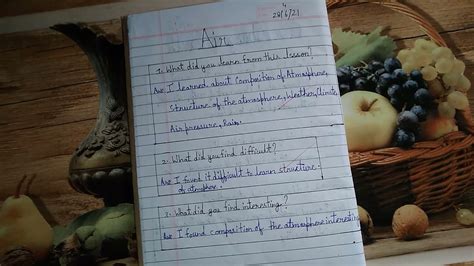 Class 7th Geography Learner Diary Chapter 4 Air Youtube